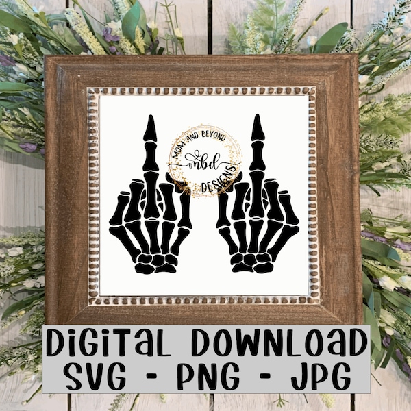 Skeleton Double Middle Finger Svg - Etsy