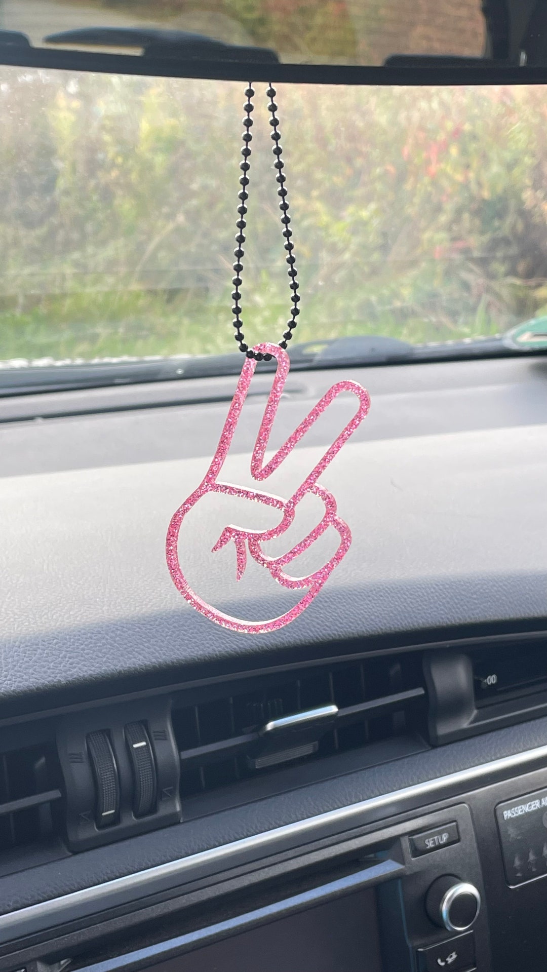 Car Trailer Rearview Mirror Interior Mirror Victory Sign Peace Sign ...