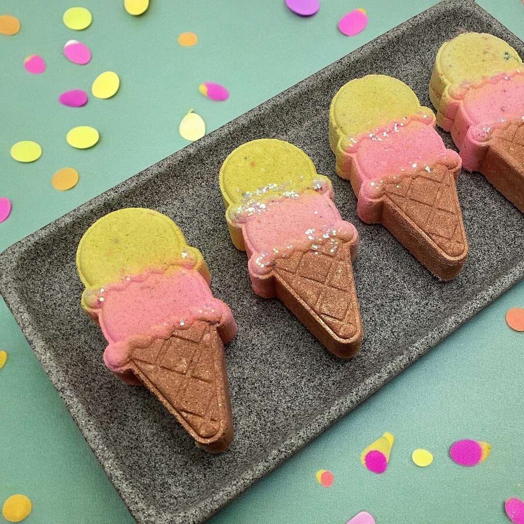 Ice Cream Bath Bombs-ice Cream Cone Bath Bombs, Food Inspired, Floral ...
