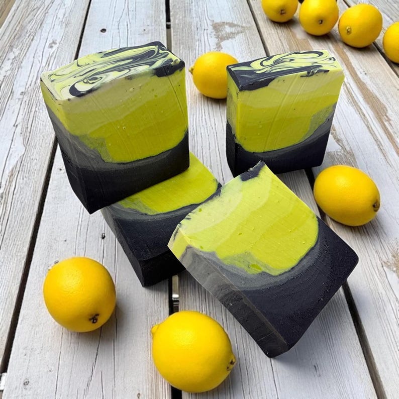 Squeeze the Day Soap-lemon Lavender Scented Bar Soaps, Citrus + Herbal ...