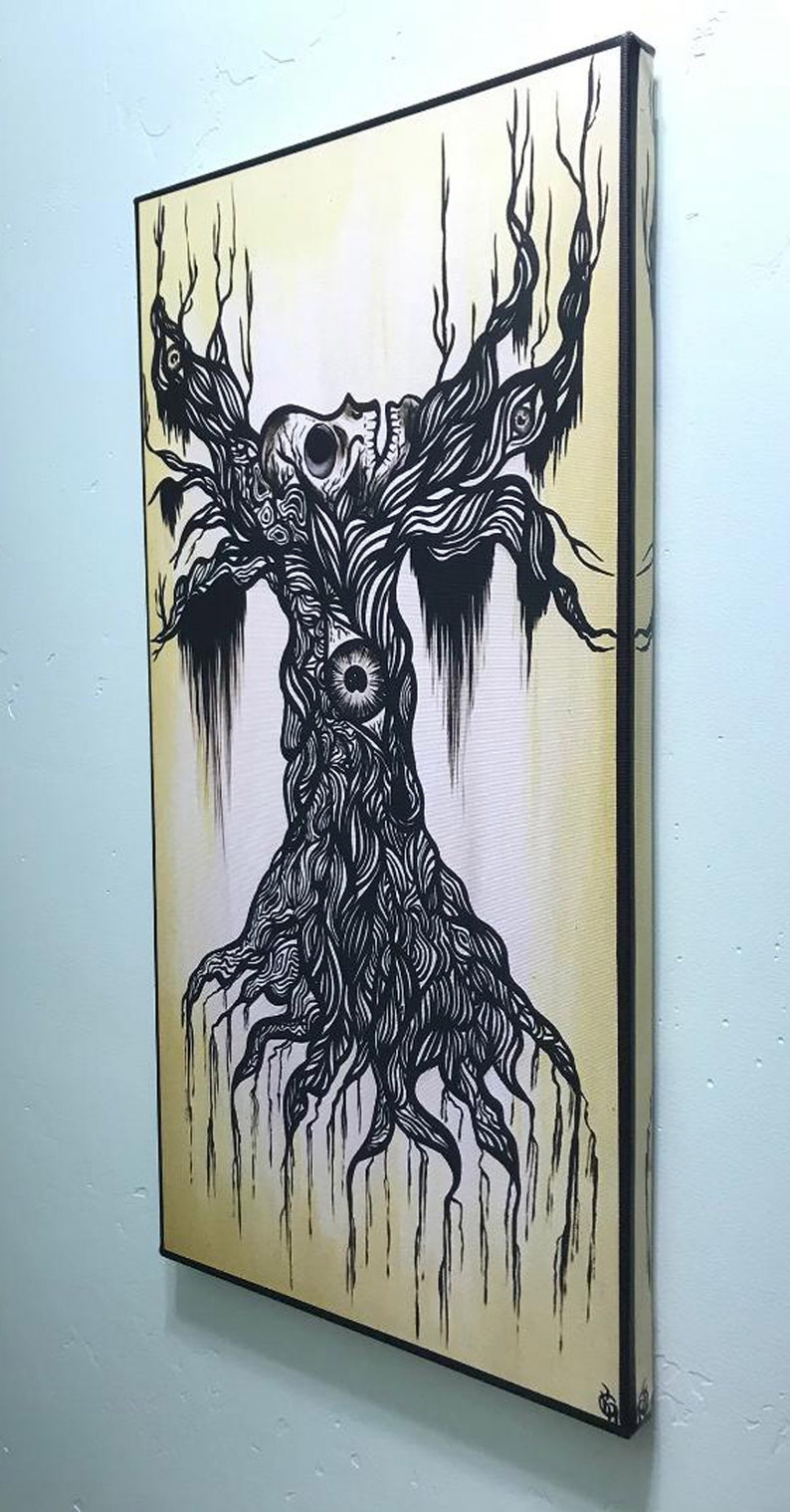 Tree of Life, Tree Painting, Skull, Skeleton, Abstract, Willow Tree - Etsy