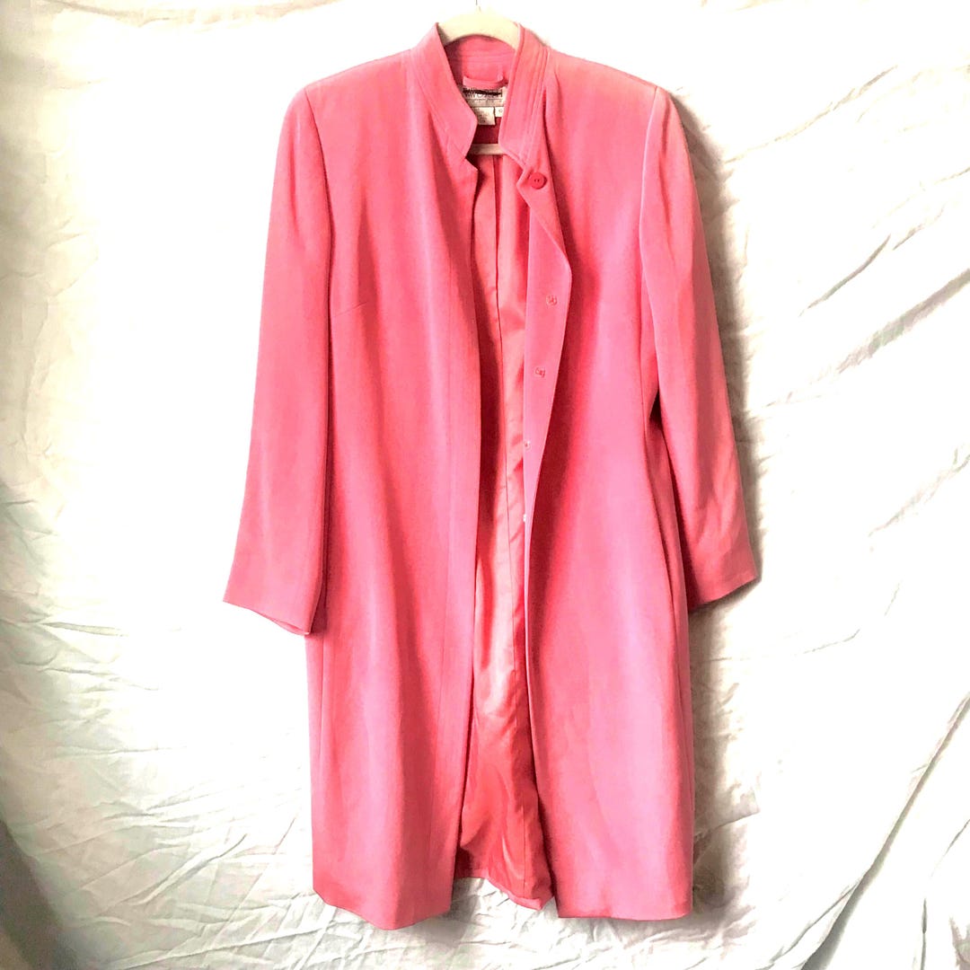 Worth Silk Long Duster Jacket - Light Summer Spring Coat. Designer Silk ...