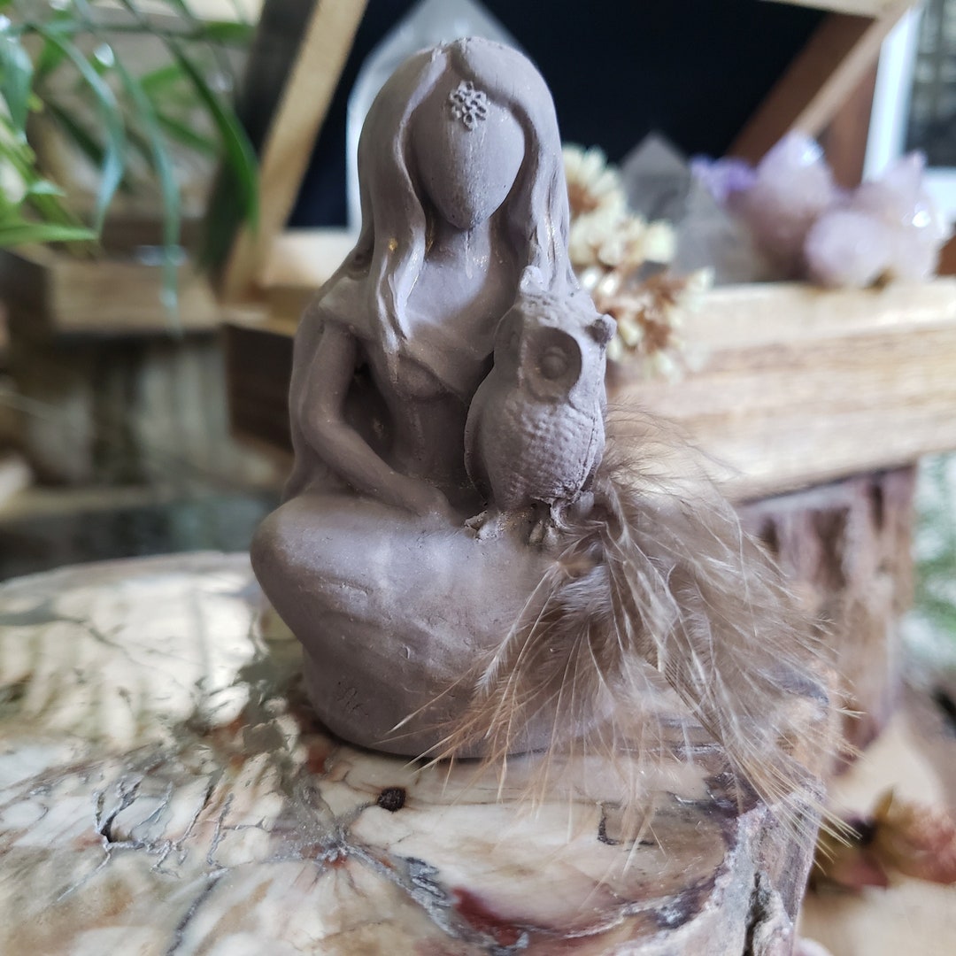 GODDESS ATHENA With OWL - Goddess Statue - Owl Goddess - Spirit Animal ...