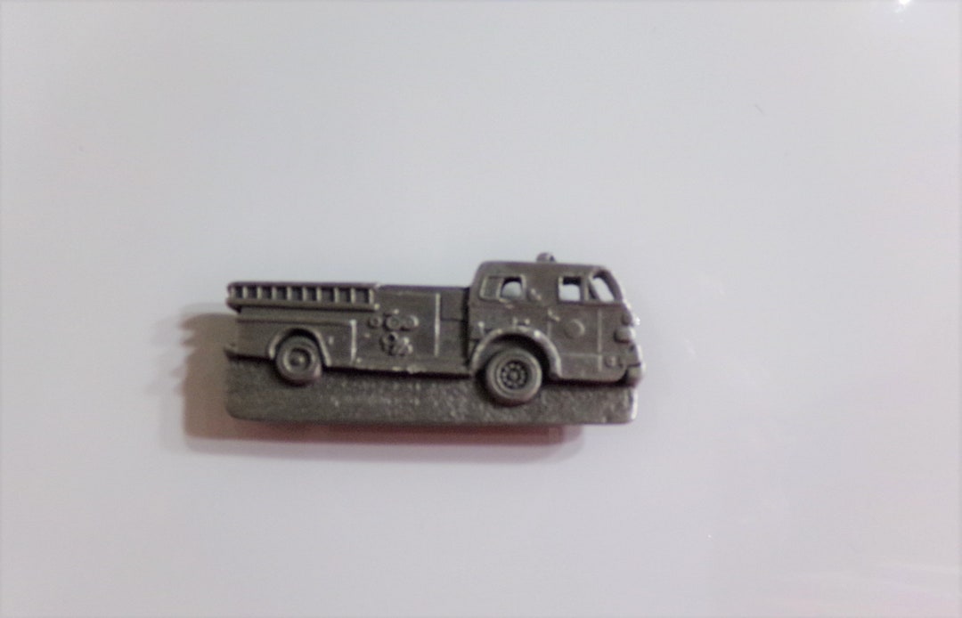 Pewter Fire Truck Refrigerator Magnet - Etsy