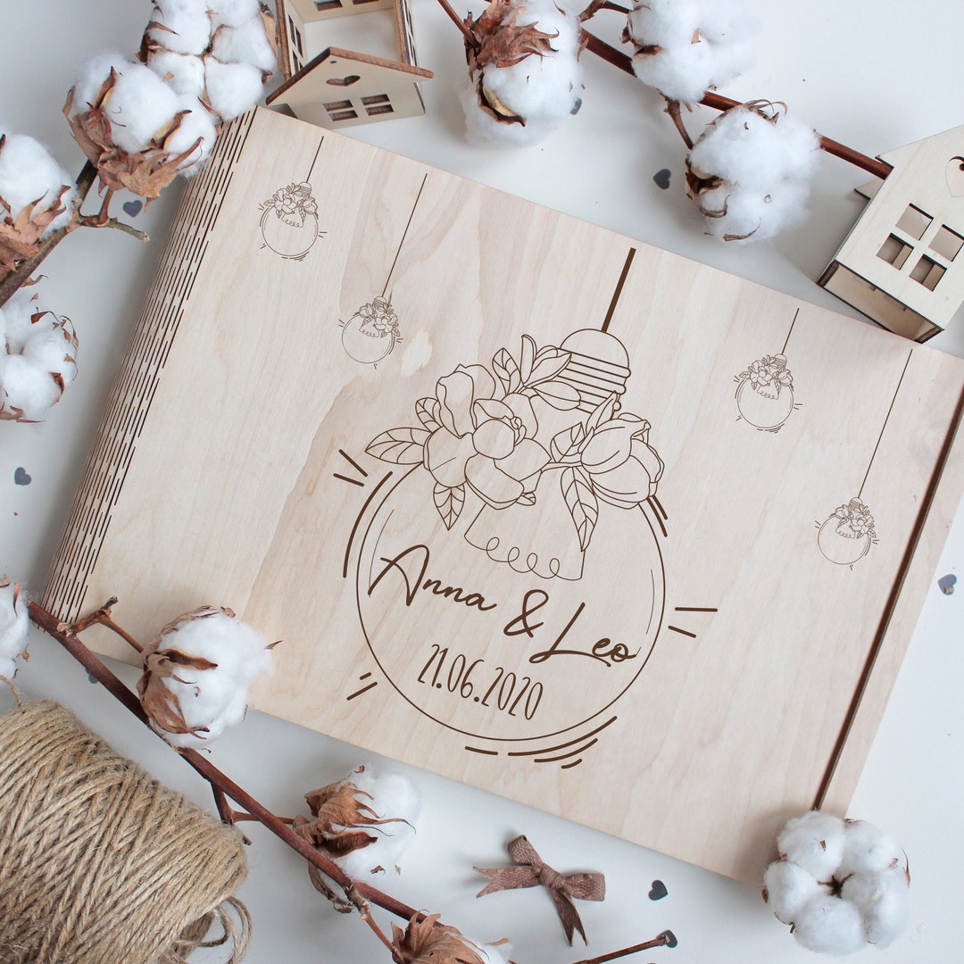 Rustic Wedding Guest Book Alternative - Personalised Wedding Gift ...