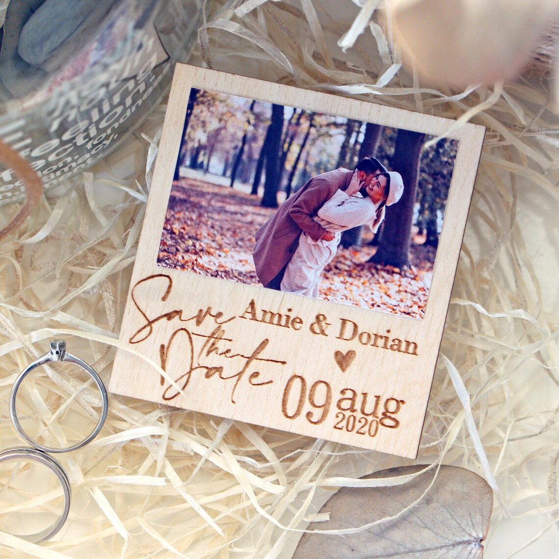 Save the Date With Photo, Personalized Wooden Gift Fridge Magnets ...