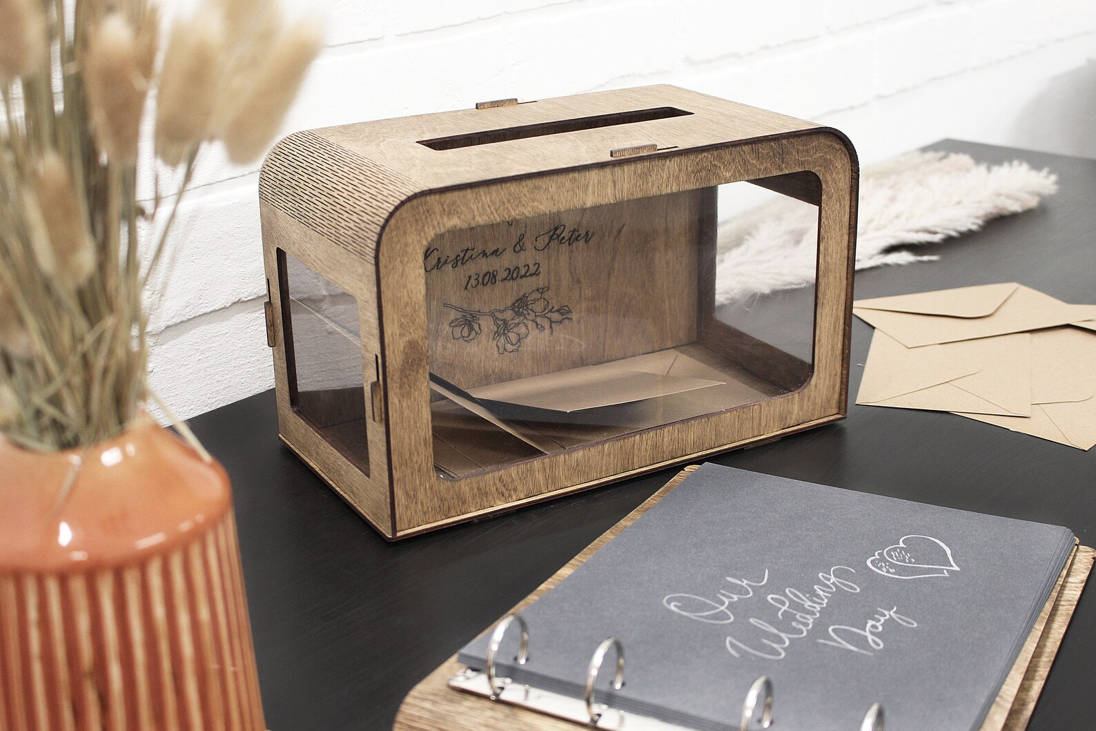 Custom Wedding Card Box Rustic Wedding Decor Boho Wedding Post Box ...