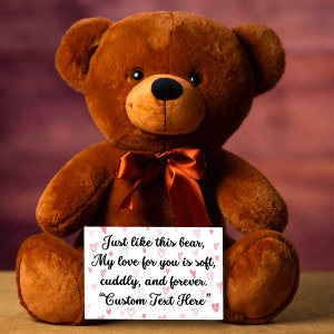 Personalized Valentine's Teddy Bear, Custom Gift for Her, Canvas ...
