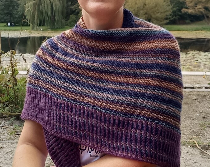 Autumn Forest Shawl, Knitted Triangle Wrap, Woollen Shawl for Women - Etsy