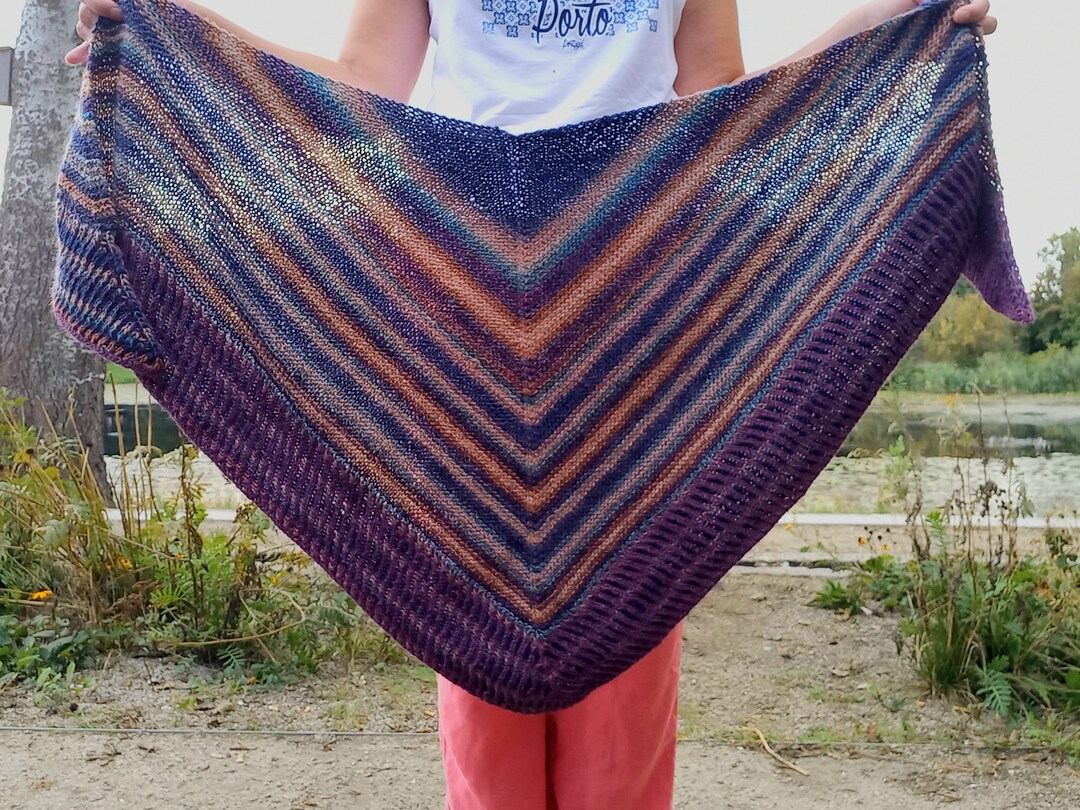Autumn Forest Shawl, Knitted Triangle Wrap, Woollen Shawl for Women - Etsy