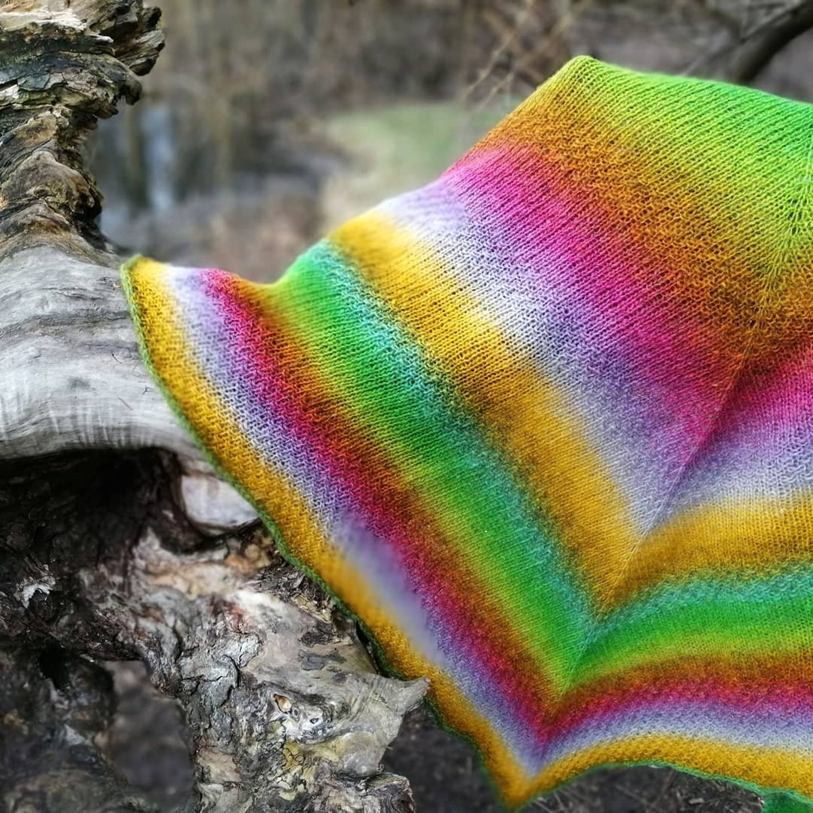 Knitted Triangle Winter Shawl, Natural Wool Wrap for Women - Etsy