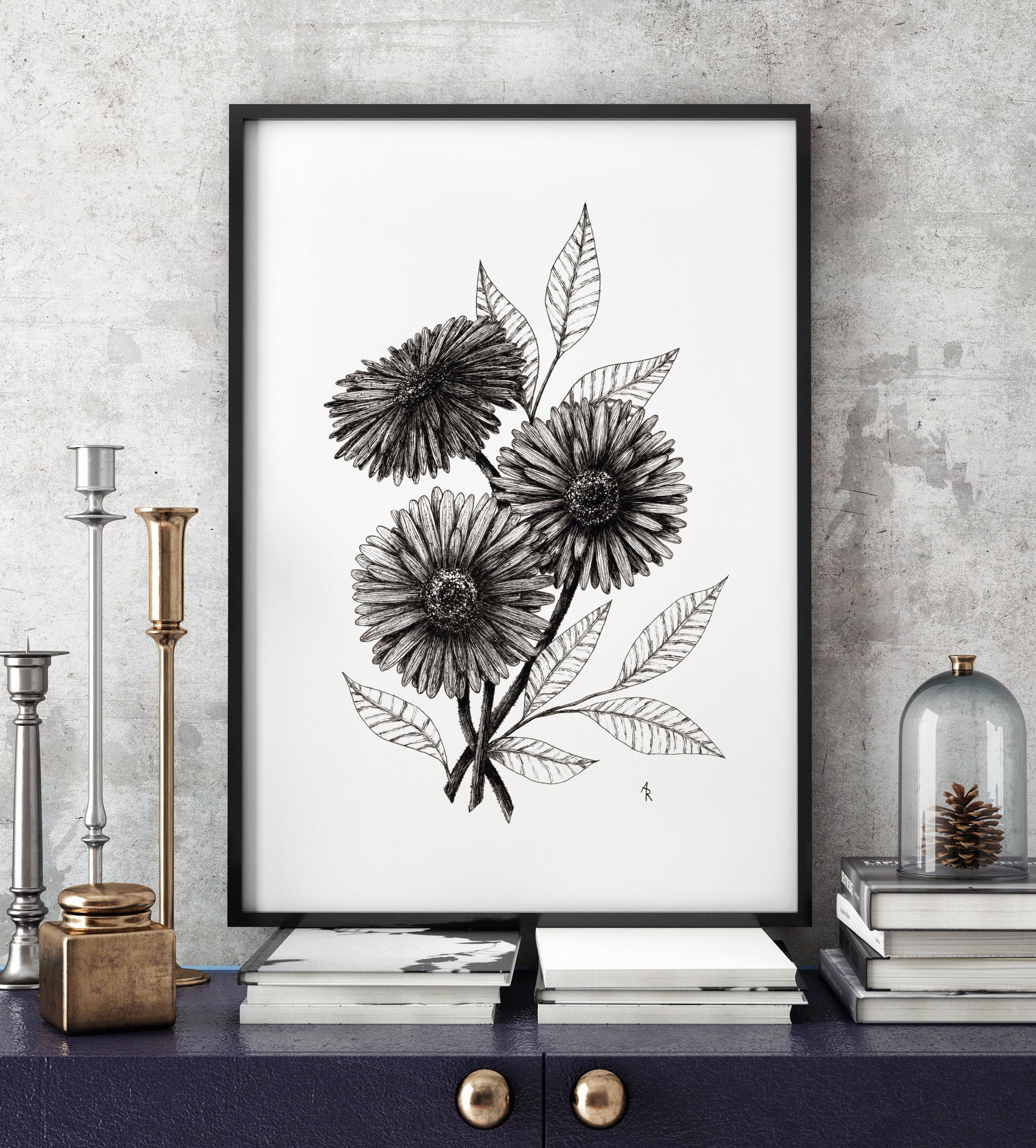 Astern Flowers, Blumen - Fine Art Print, Poster - Etsy