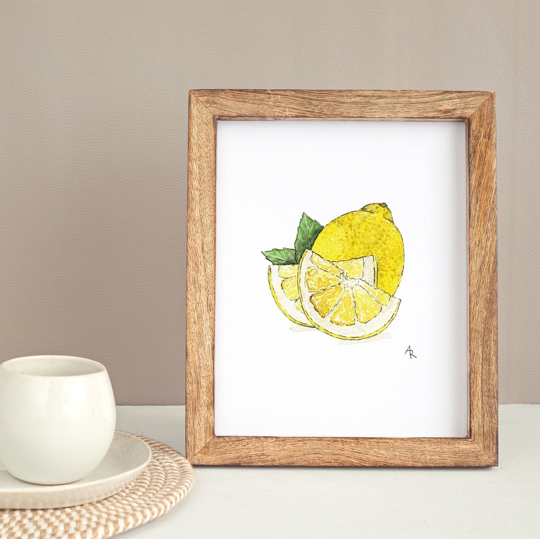 Lemon, Zitrone fine art print, poster, water color painting - Etsy ...