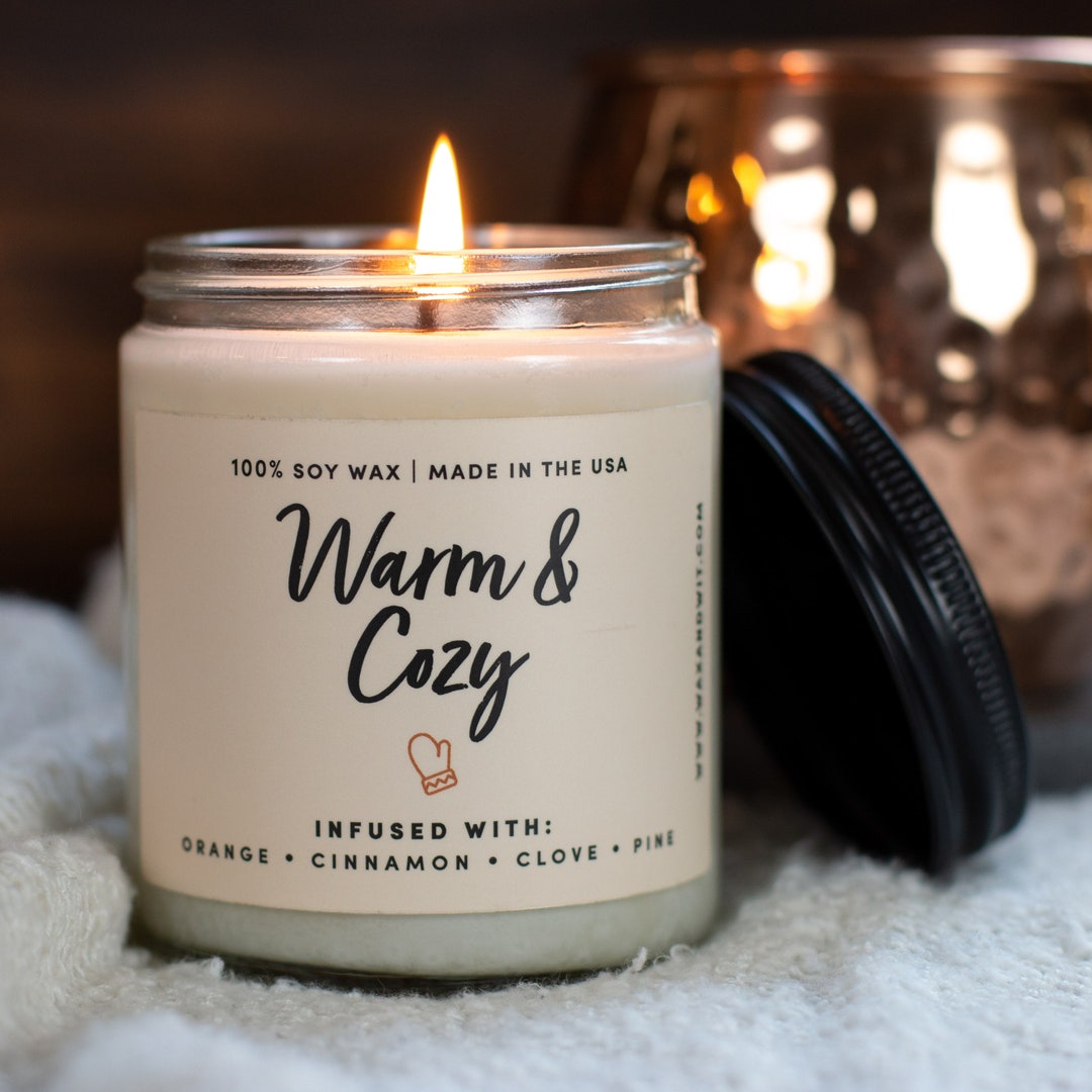 Warm and Cozy Candle Christmas Candle Holiday Candle Winter Candle ...