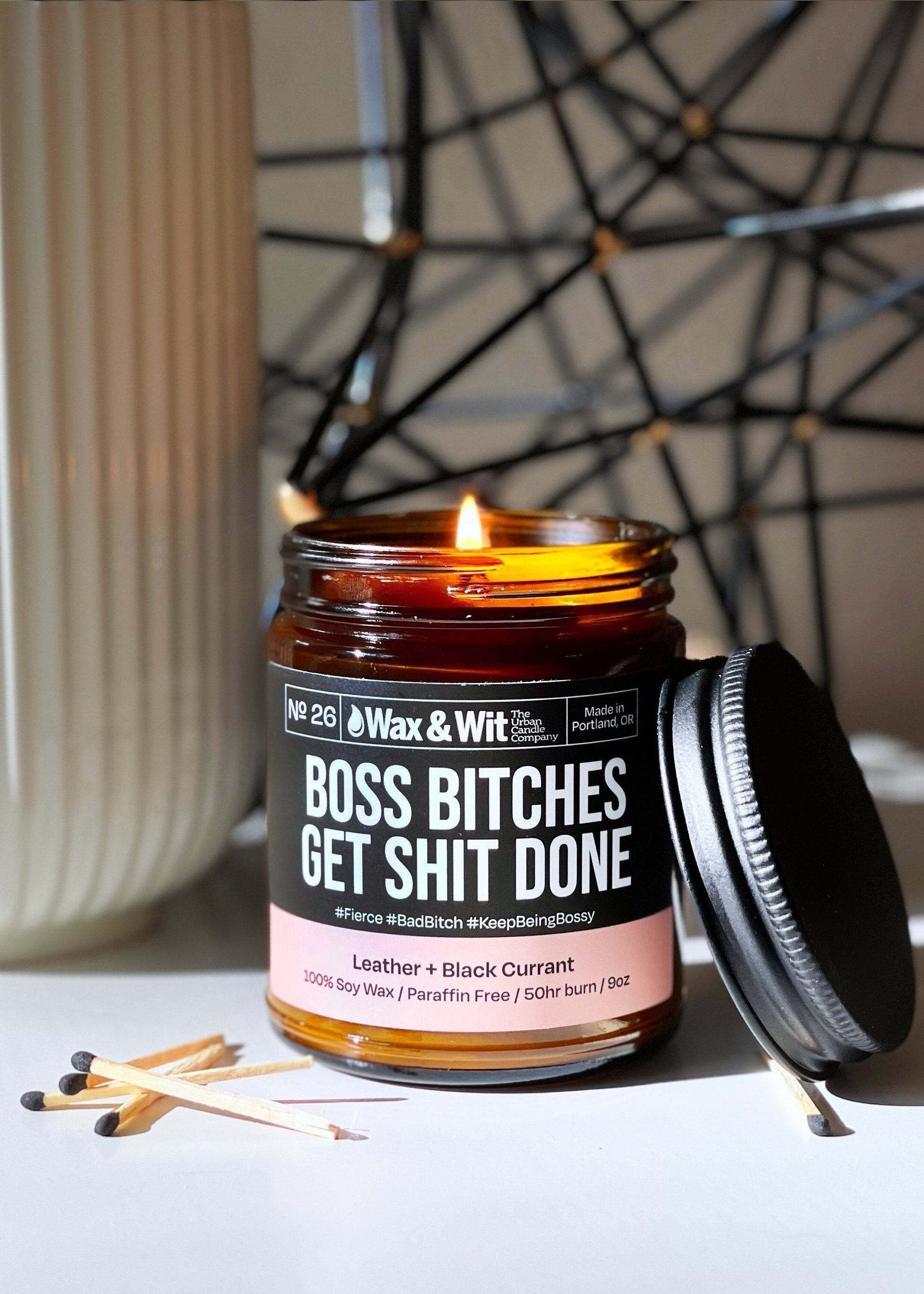 Funny Candles Scented Soy Candle 9 Oz Amber Glass Boss - Etsy