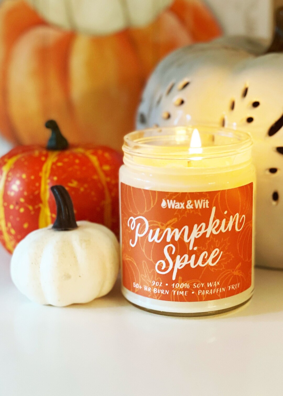Pumpkin Spice Candle | Fall Decor | Fall Scented Candles - 9oz Glass ...