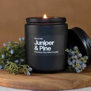 Juniper & Pine Candle Candles for Men Man Candles Masculine Candle Bathroom Candle Mens Candle ...