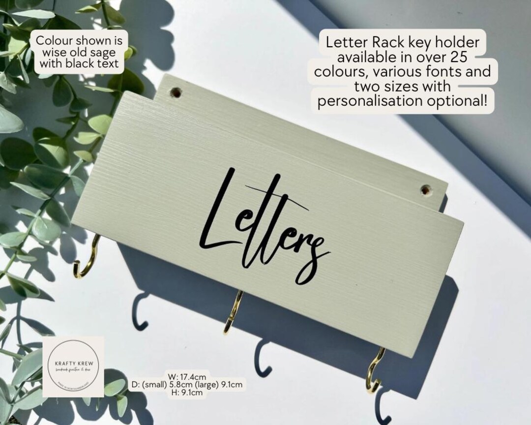 Key Hook Letter Rack Wood Letter Rack Personalised Letter Rack Key and Letter Holder Cute Letter Rack Letter Holder Mail Holder Etsy UK