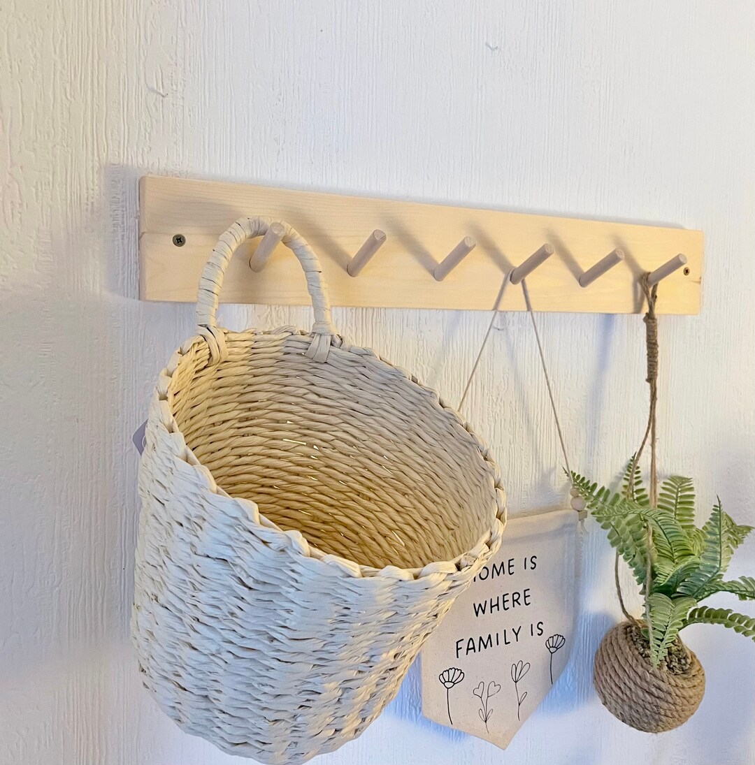 Wood Peg Rail | Shaker Peg Rail | Wooden Peg Rack | Coat Hooks | Key ...