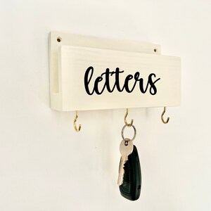 Key Hook Letter Rack Wood Letter Rack Personalised Letter Rack Key and ...