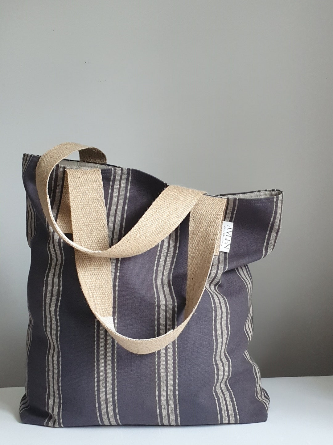 Pure Linen Shopper Bag, Linen Beach Bag, Eco Tote Bag, Linen Shoulder ...