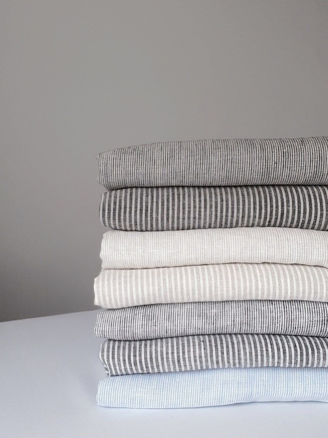 Siena Stripe Pure Linen Fabric Sold per Metre Pinstripe - Etsy UK