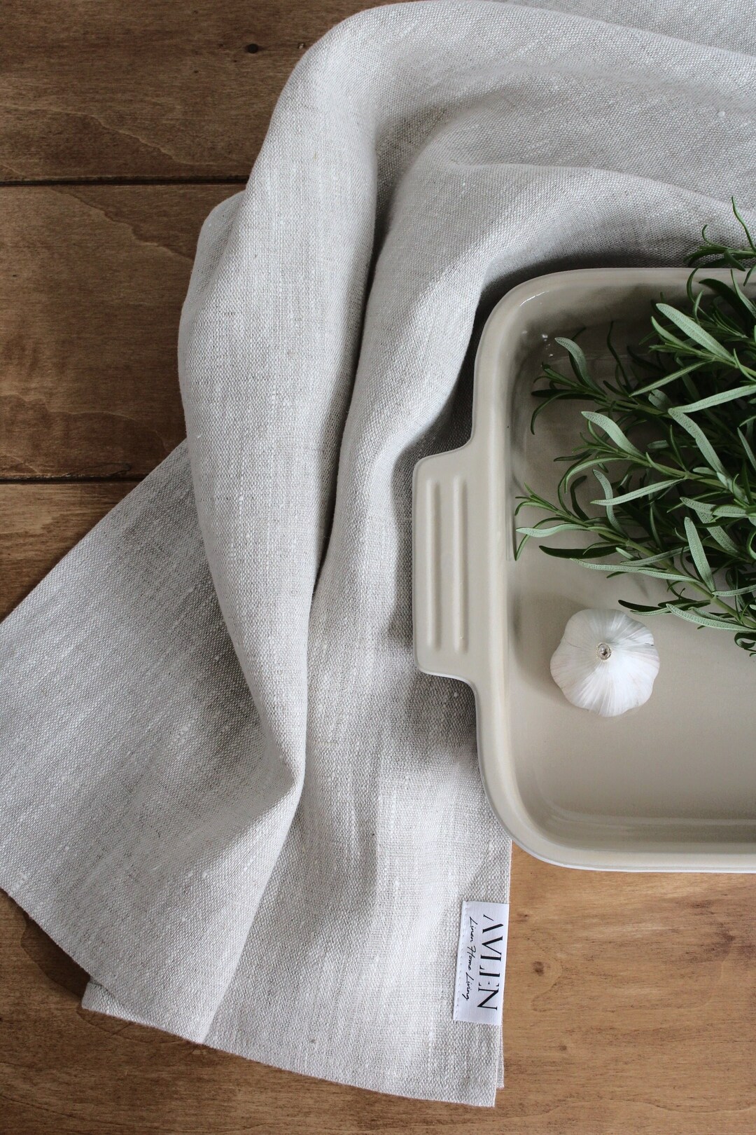 Pure Linen Tea Towel, Oatmeal Natural Oeko-tex Certified Linen, Linen ...