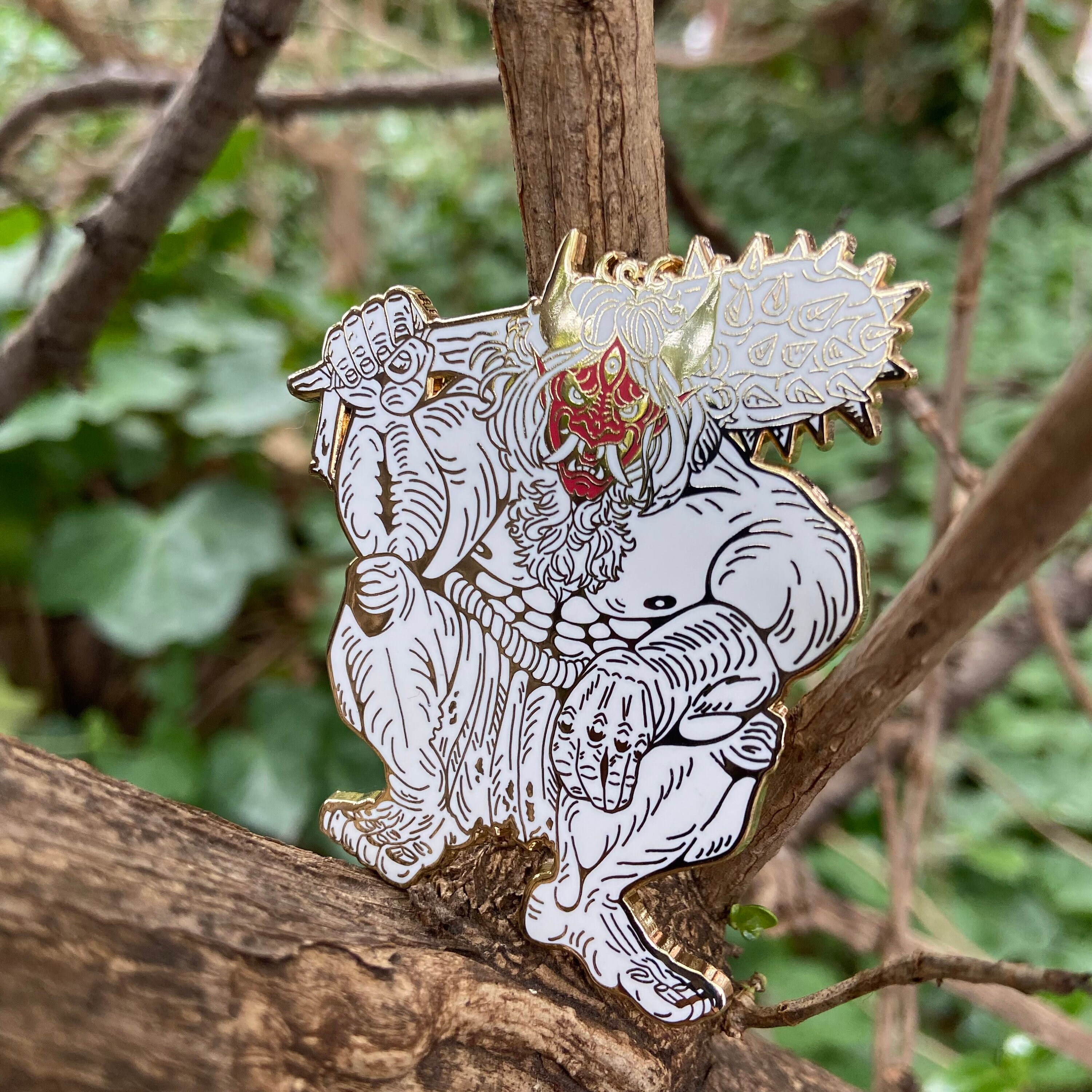 Yokai Oni Enamel Pin Etsy
