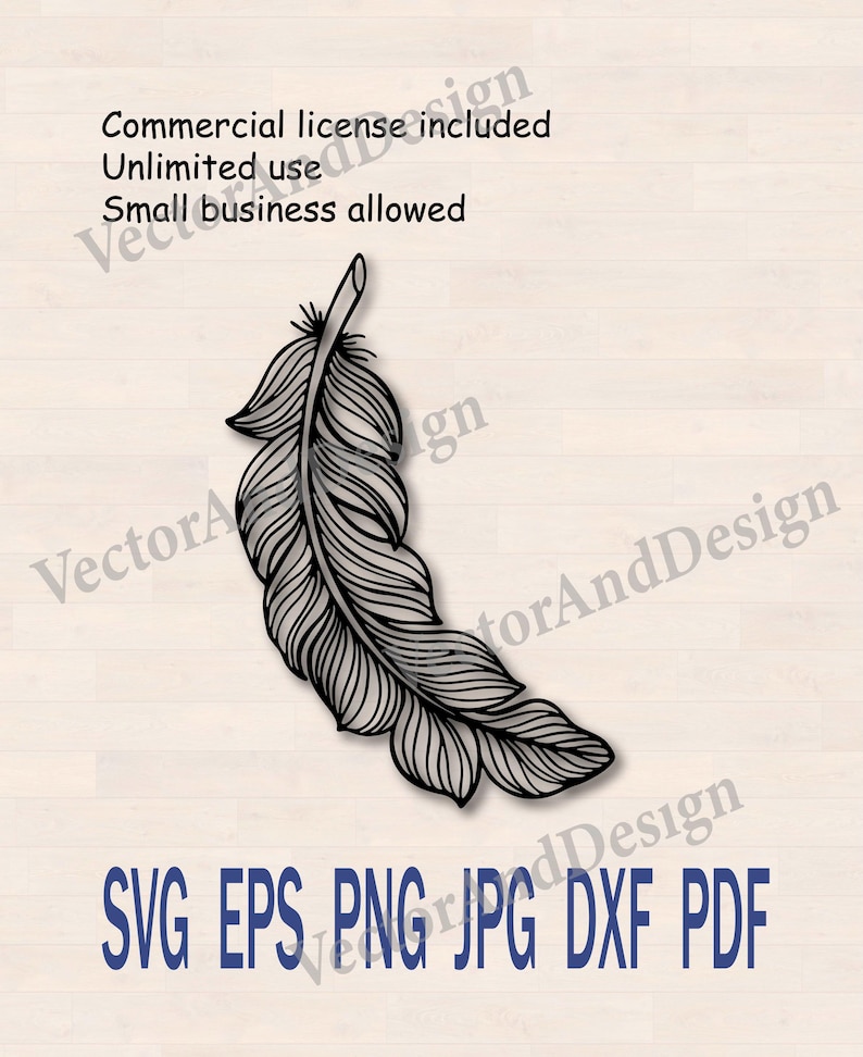 Feather SVG Cut File for Cricut and Silhouette, Vector Graphics Cutting ...