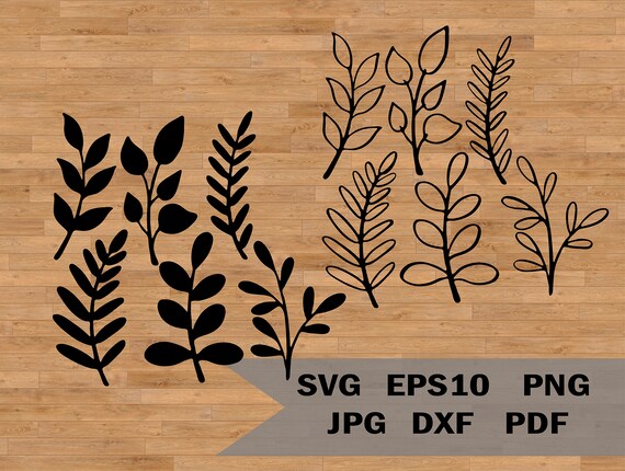 Bundle Leaf Svg Branches Svg Plants Svg Clipart Leaves Svg - Etsy