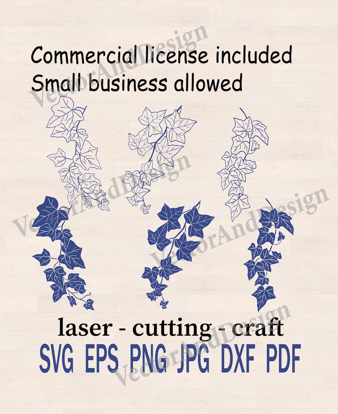 Ivy Svg Laser Cut Files, Wedding Decor Cricut Designs, Svg Bundle Ivy ...