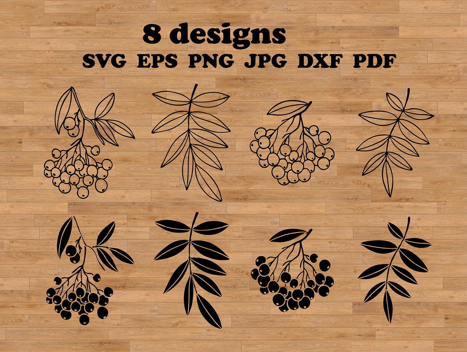 Rowan Svg, Berries Silhouette, Berries Template, Berries Svg, Tree ...