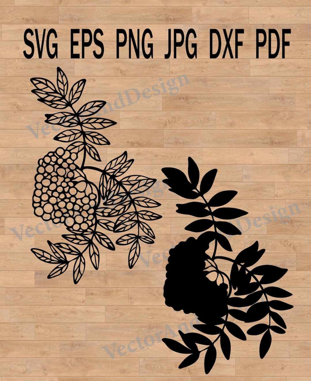 Rowan SVG Cut File for Cricut and Silhouette, Vector Graphics Berries ...