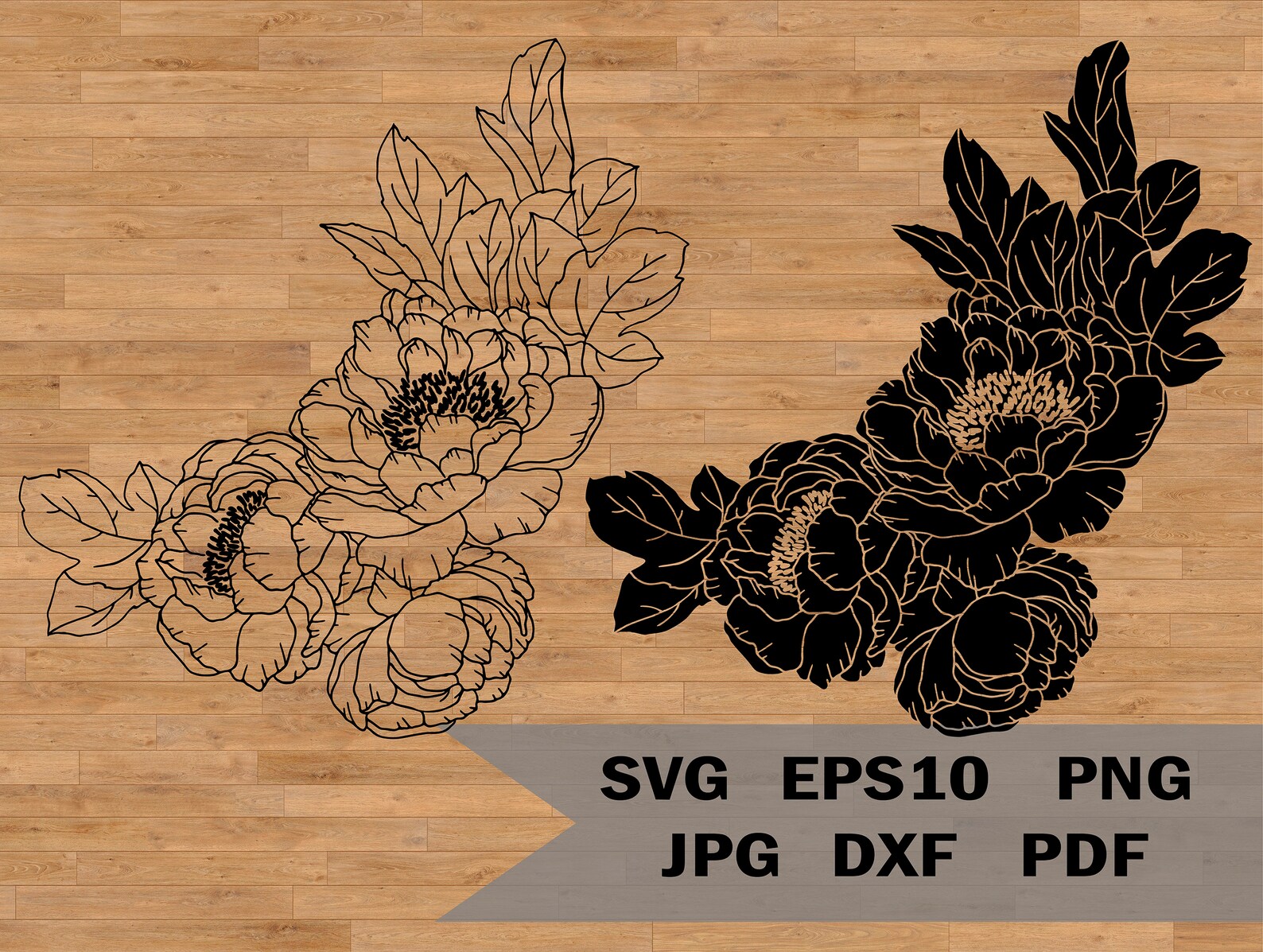 Peony Svg Peonies SVG Peony Plant Peony Clip Art Hand | Etsy