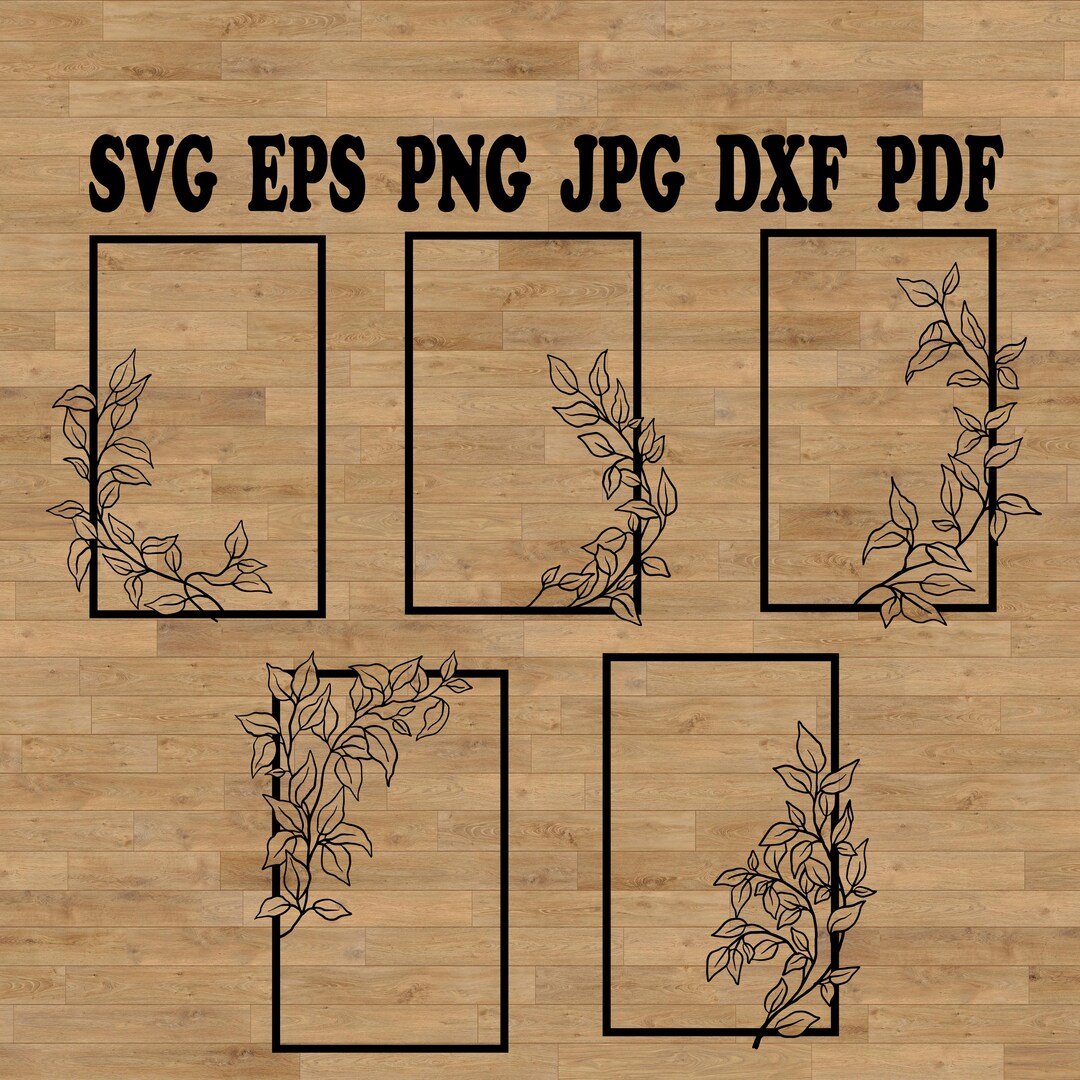 Leaf Frames Svg for Cards and Creative Scrapbooking, Wedding Invitation ...
