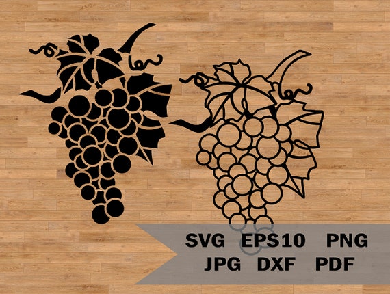 Grape branch File for design and cut Decorative template for | Etsy