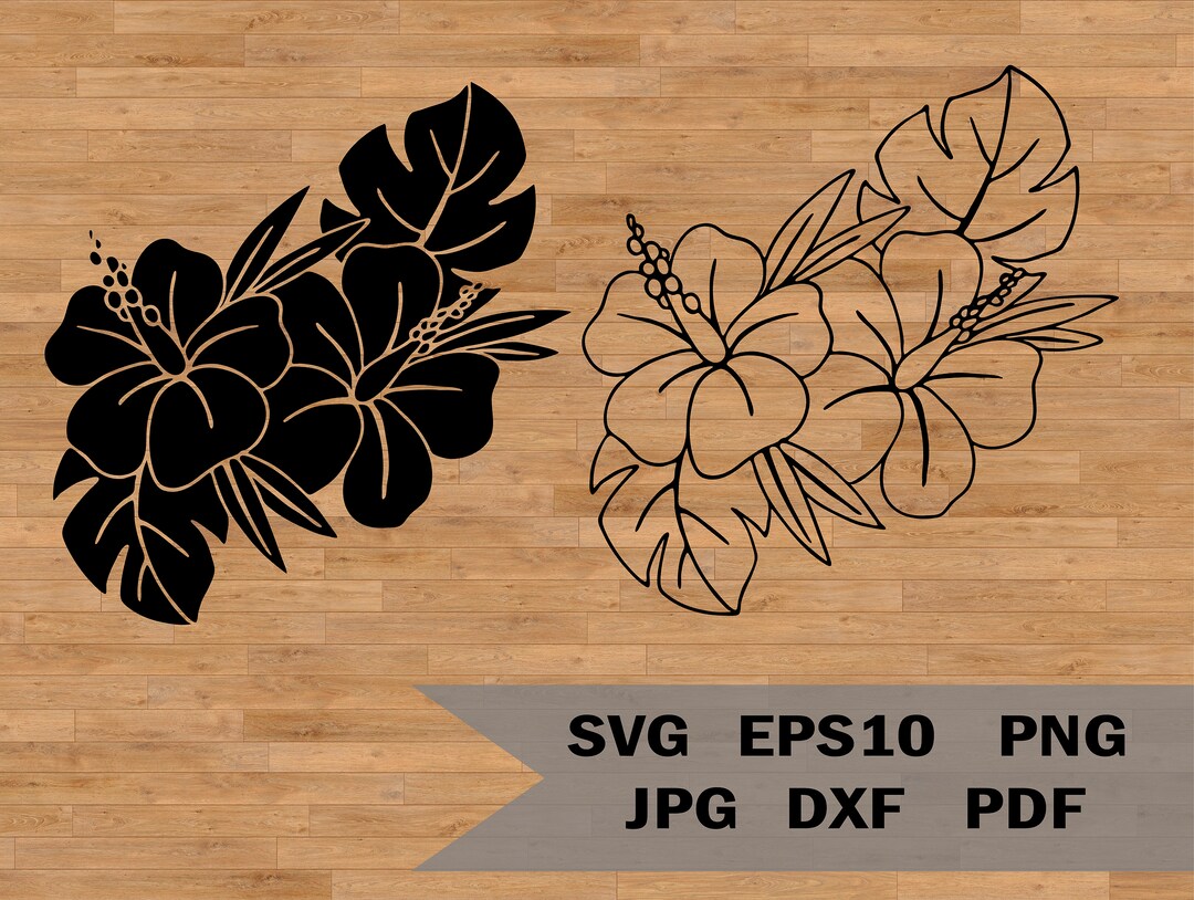 Hibiscus Svg, Tropical Svg, Tropical Flower Svg, Hawaii Svg, Floral Ornaments Svg, Tropical ...