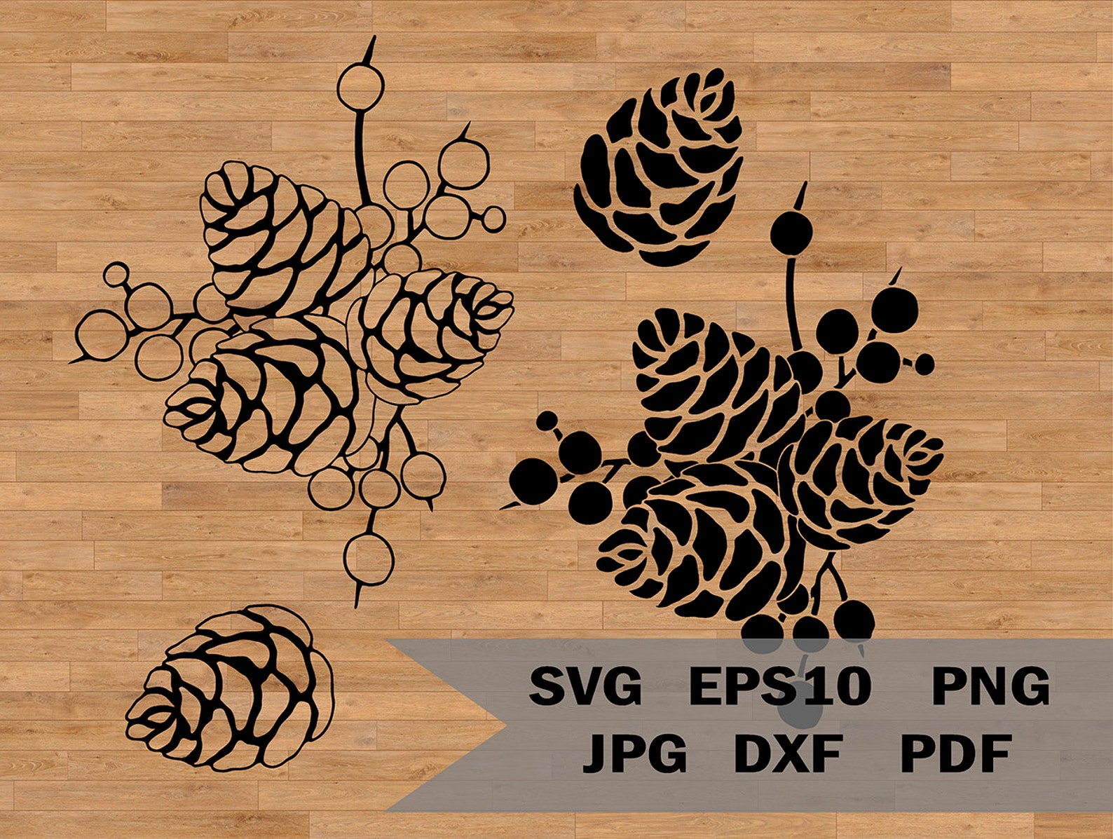 Cones Template Svg Pine Cones Christmas Decoration SVG Cut - Etsy
