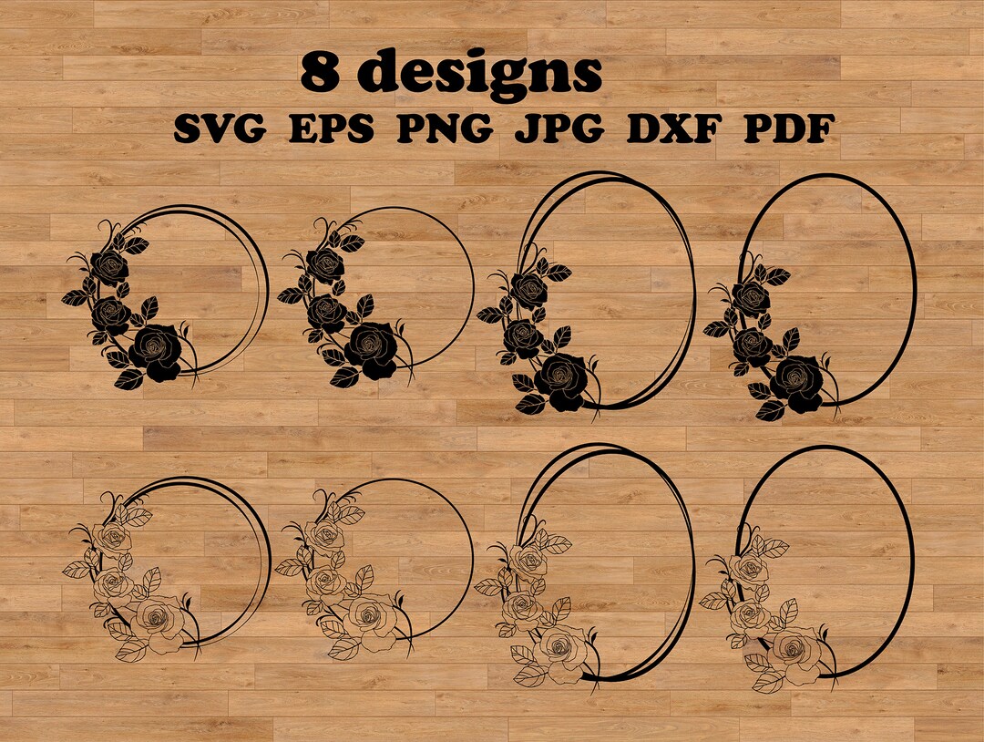 Rose Frame Svg, Round Border Svg, Circle Frames Png, Floral Frame Svg ...
