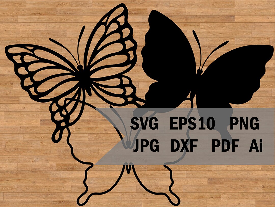 Butterfly SVG Stencil, Openwork Digital Butterfly, Template Format for Plotter, SVG File for ...