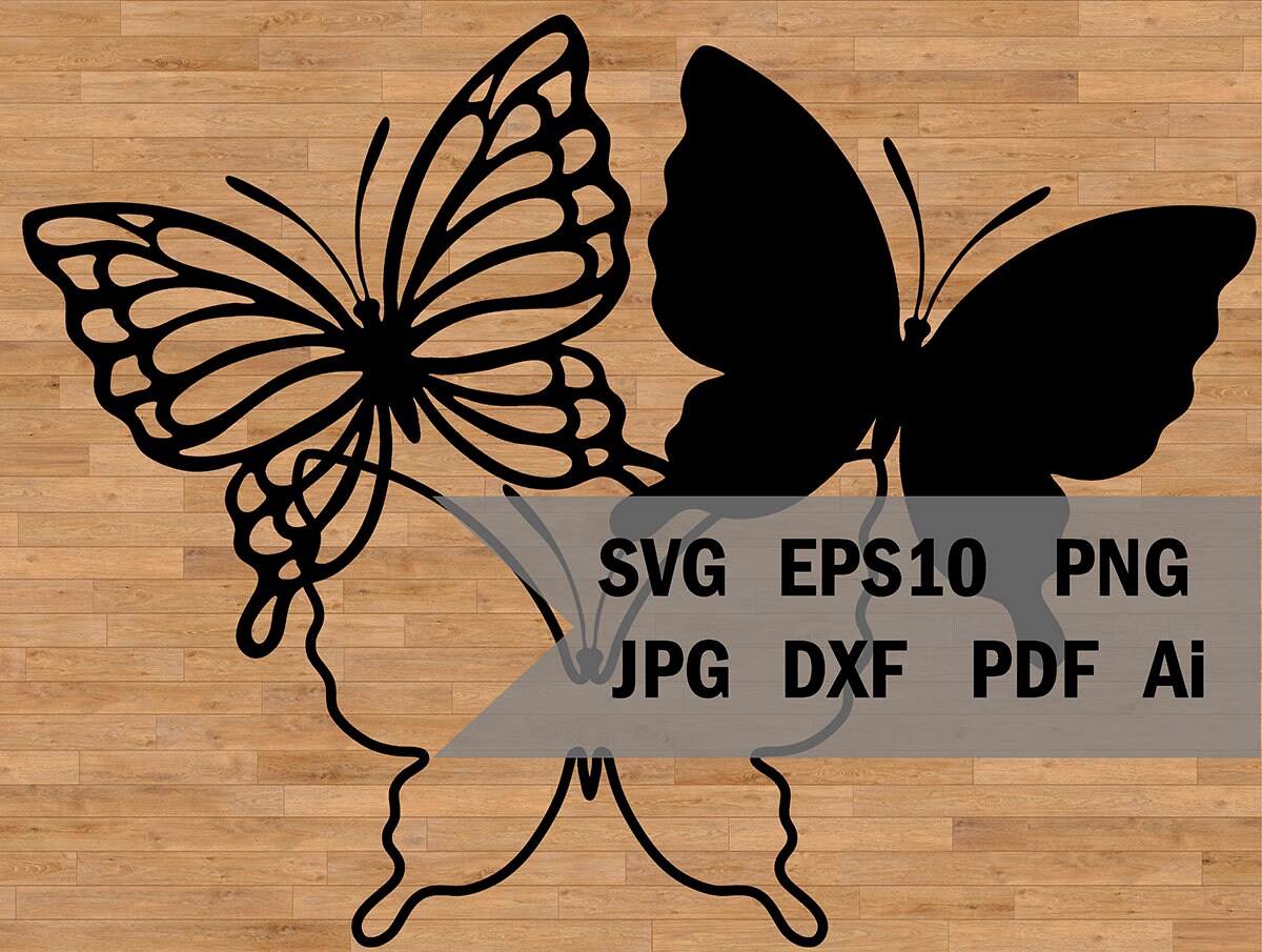 Butterfly SVG stencil Openwork digital butterfly Template | Etsy