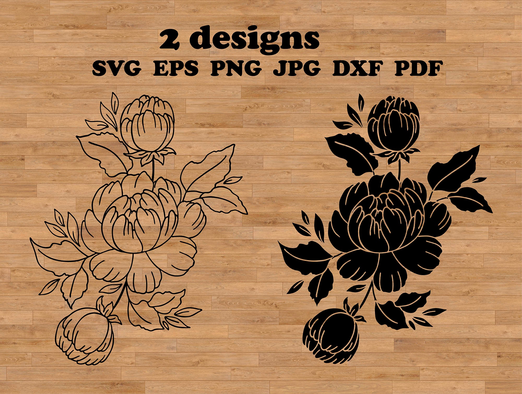 Peonies Svg Wedding Flower Svg Botanical Svg Peony Flower - Etsy