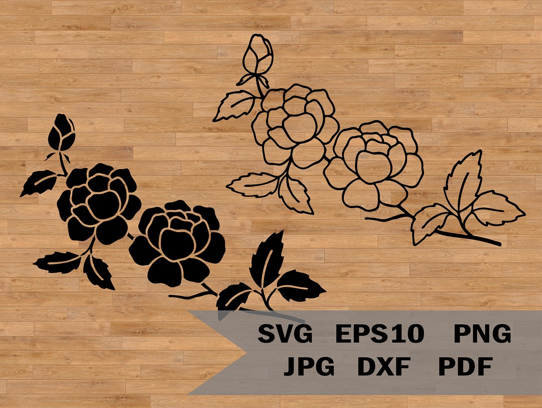 Pattern Peonies Svg, Botanical Svg, Wedding Flower Svg, Peony Clipart ...