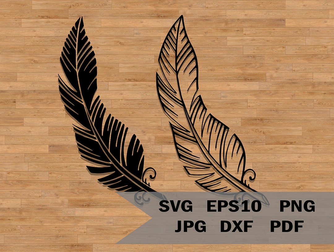 Wall Decor Feather Decorative SVG, Cut File for Cricut and Silhouette ...