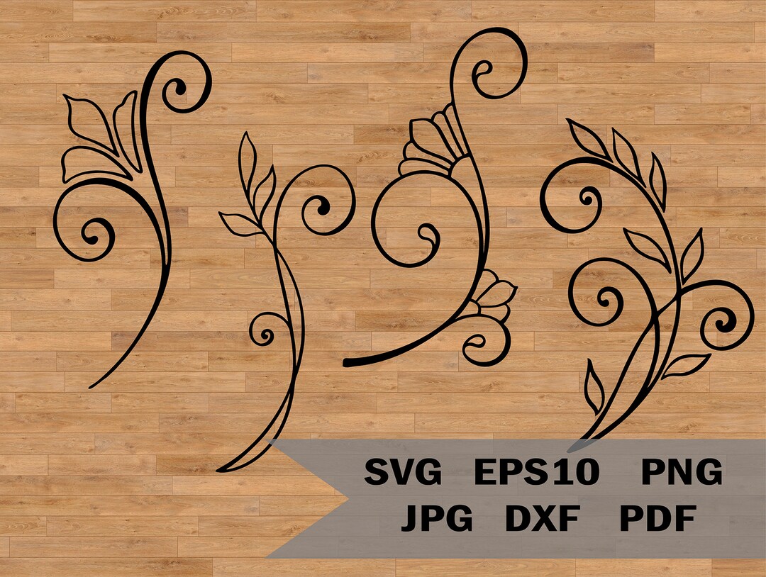 Swirls Svg, Branch Curl Svg, Flourish Svg, Decorative Svg, Decorative ...