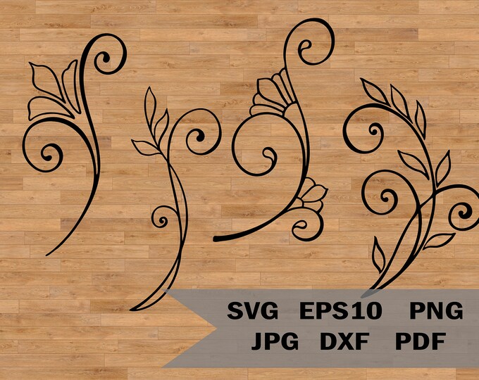 Swirls Svg Branch Curl Svg Flourish Svg Decorative Svg - Etsy