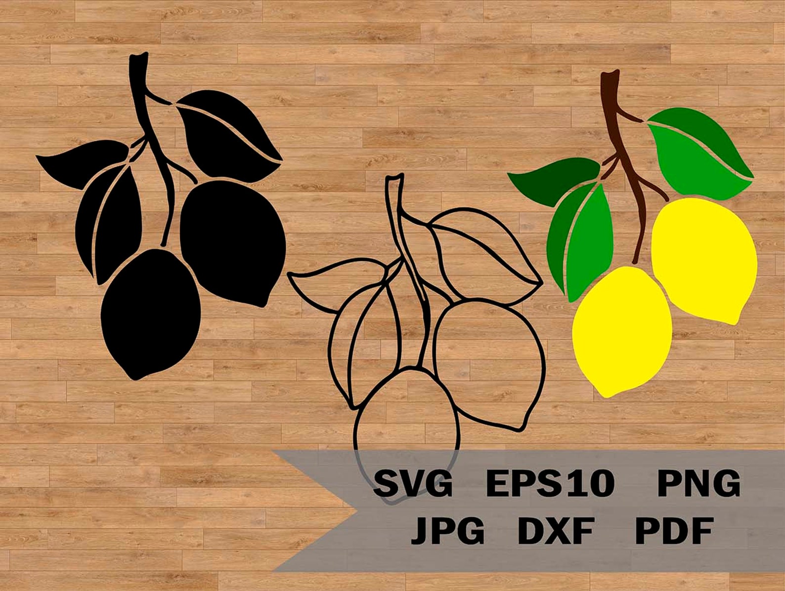 Lemon Template Svg, Digital Download for Cricut Silhouette, Branch With ...