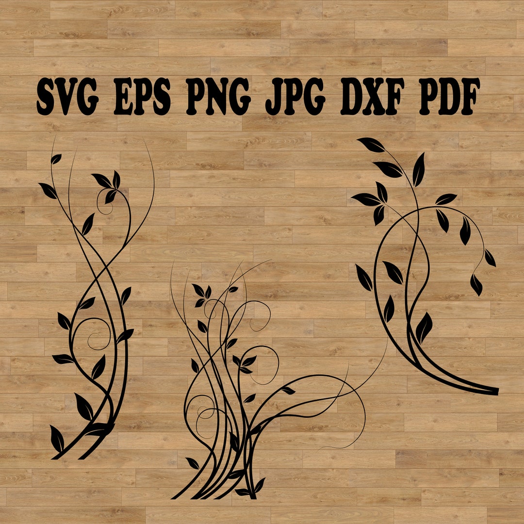 Rama delicada Svg, ramas svg, archivos svg de rama, svg de borde floral ...