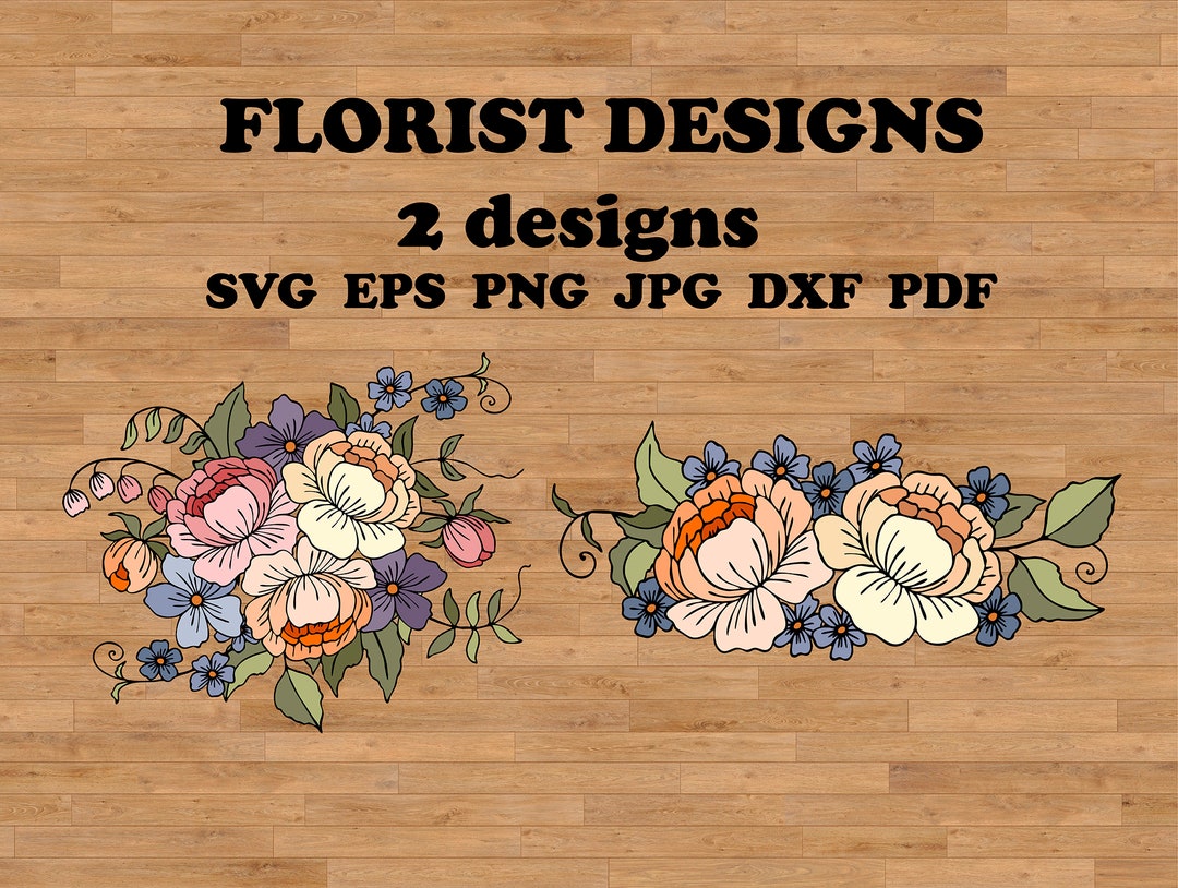 Floral Print Svg, Bouquet of Peonies Svg, Diy Floral Design, Svg Roses ...