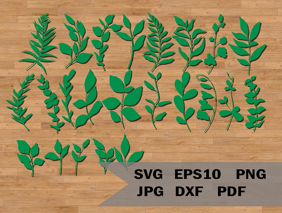 Leaves Template Svg, Set of 23 Designs, Leaves Paper Svg, Leaves Svg ...
